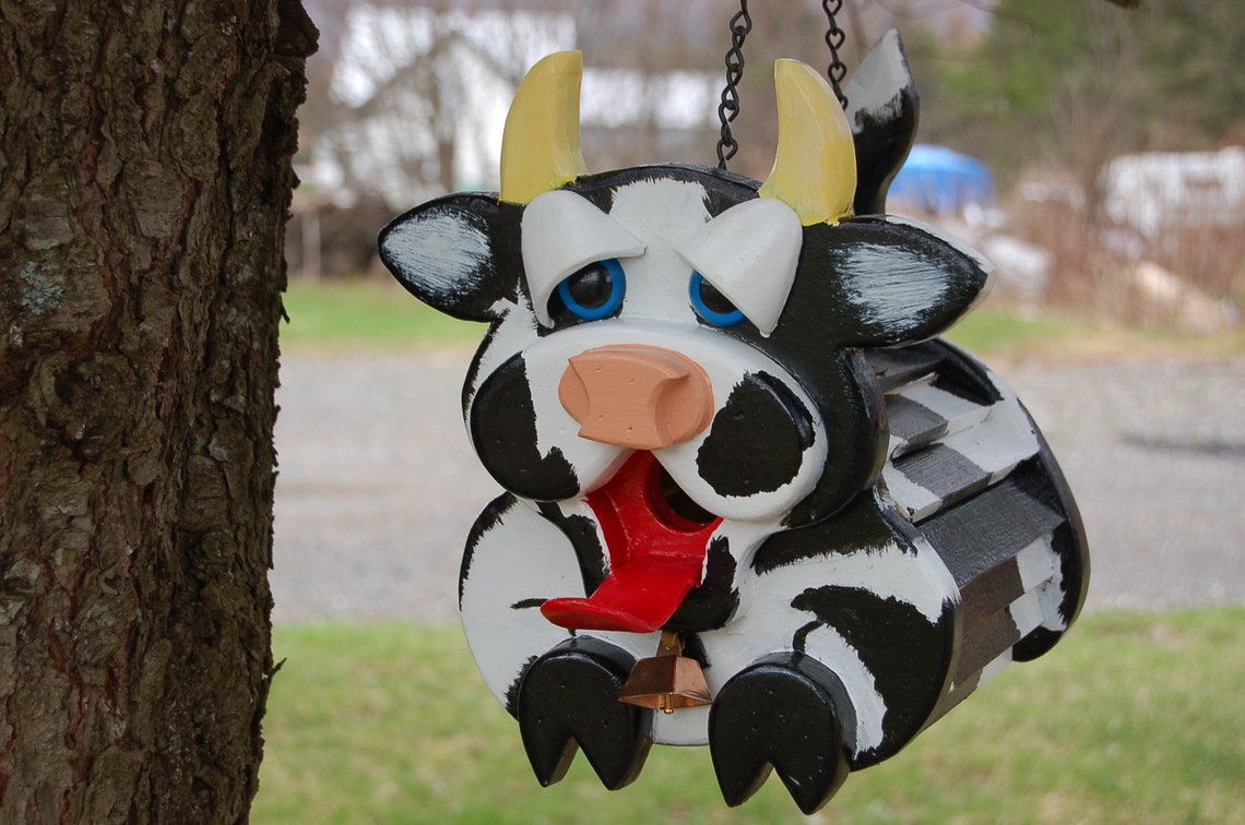 Cow Bird House With Cow Bell | Etsy