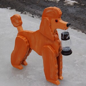 Poodle Dog Wooden Solar Light With Changing Light - Etsy