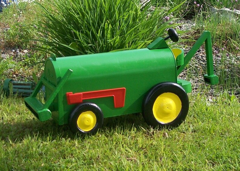Tractor and Backhoe and Bucket Mailbox Yellow Seat Custom With - Etsy
