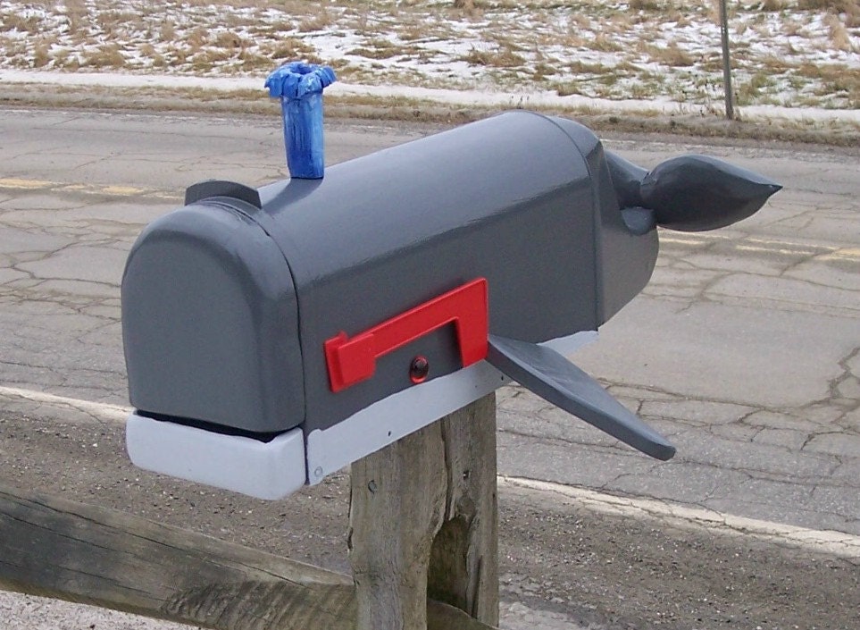 Sperm Whale With Blow Hole Fish Custom Mailbox Whale Mail Box - Etsy Canada