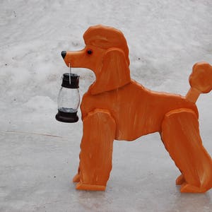 Poodle Dog Wooden Solar Light With Changing Light - Etsy