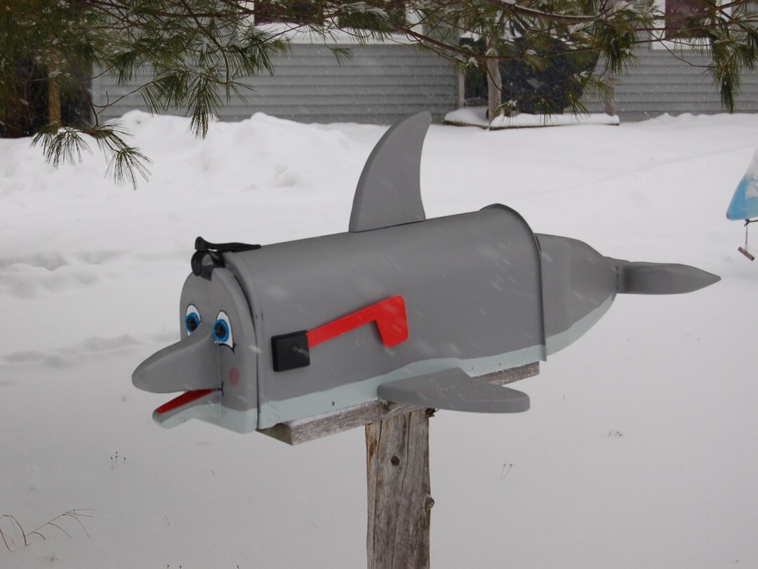 Dolphin Mailbox. Fish Mail Box, Water Life Mailbox, - Etsy