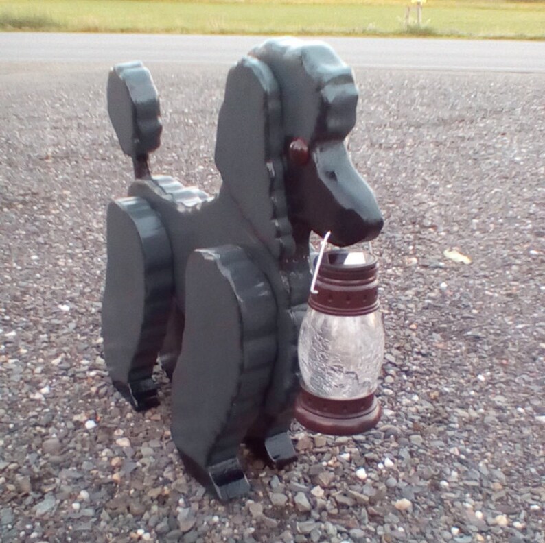 Poodle Dog Wooden Solar Light With Changing Light - Etsy