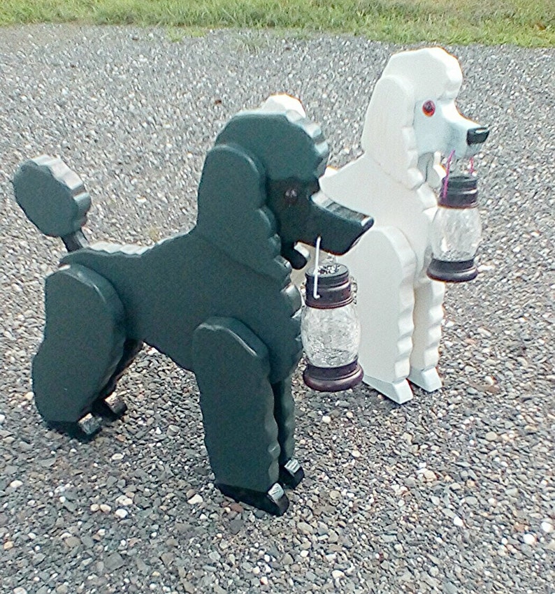 Poodle Dog Wooden Solar Light With Changing Light - Etsy