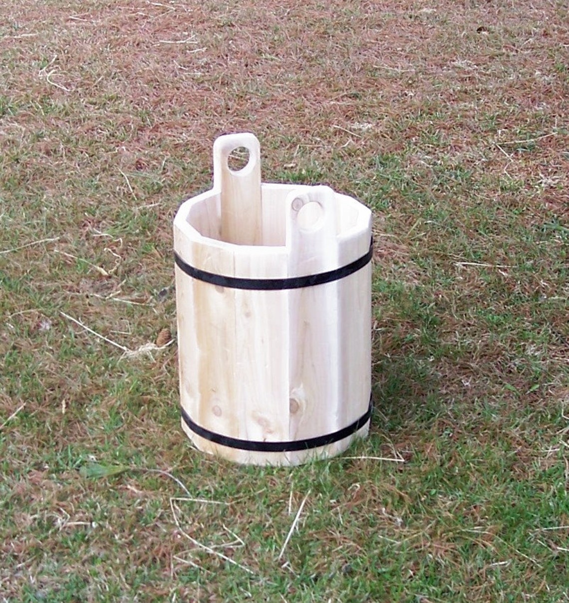 Cedar Wood Bucket Plant Holder - Etsy