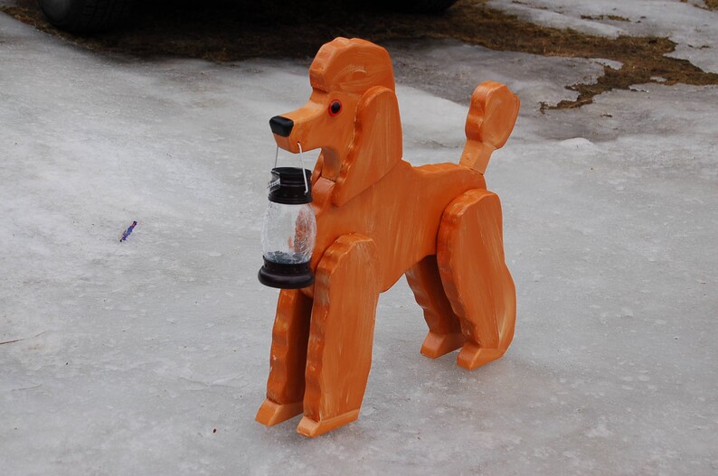Poodle Dog Wooden Solar Light with Changing Light | Etsy