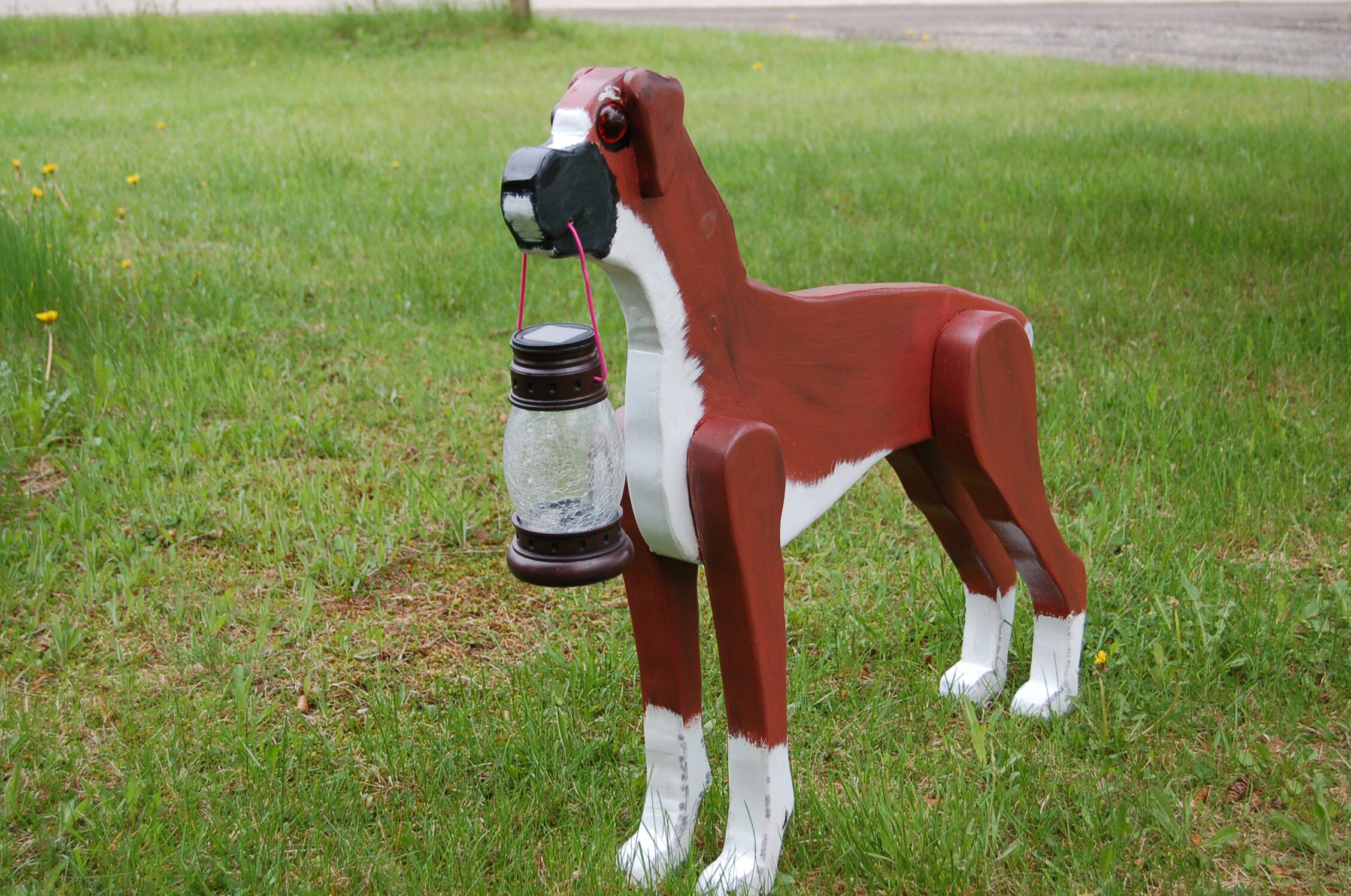 Boxer Dog Solar Light/ Garden Light/ Dog Solar Light/ Dog - Etsy