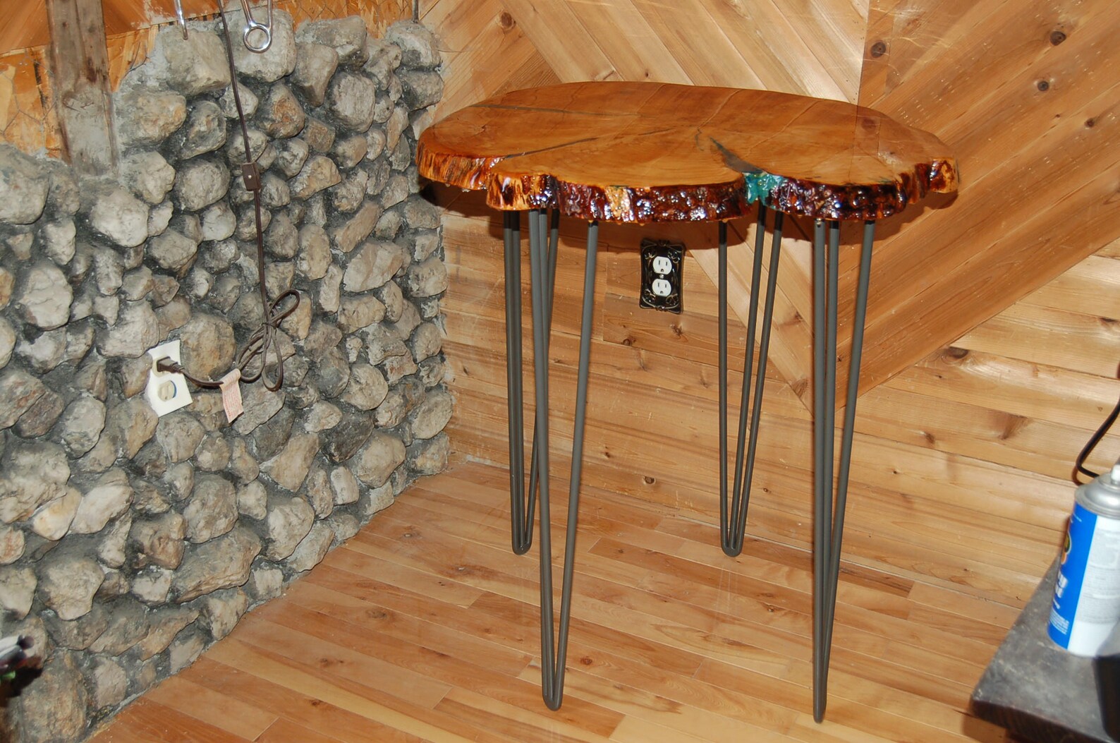 Pine Burl Rustic Table With Hairpin Legs | Etsy