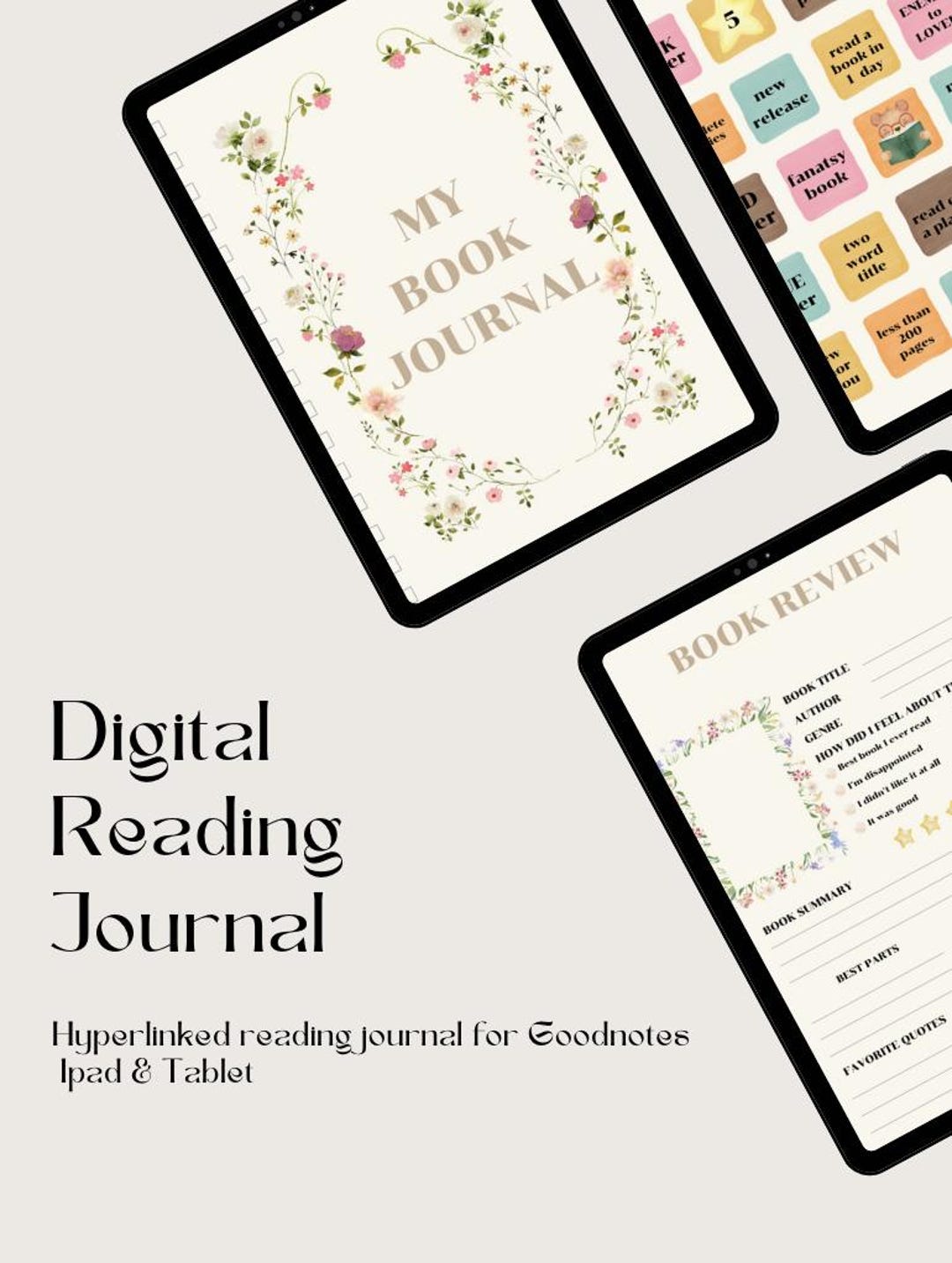 Book Journal Journal Digital Download Good Notes Book Diary Book Lover ...