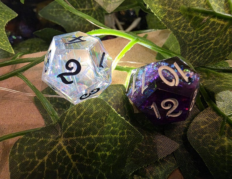 Daggerheart: Hope & Fear D12 Resin Dice Set, High Contrast Ink Handmade ...