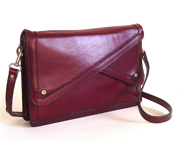 Vintage John Romain Burgundy Leather Purse - Etsy