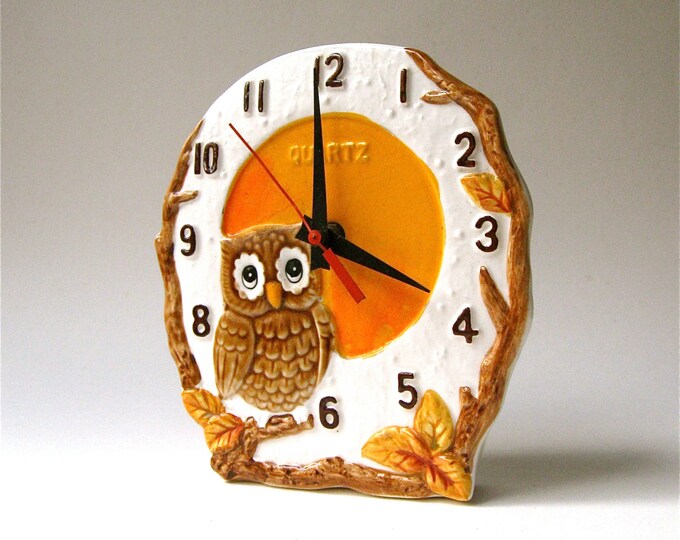 Cheery Vintage Ceramic Owl Wall Clock - Etsy