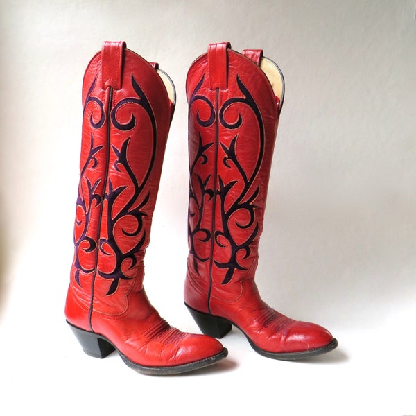 Red Cowboy Boots - Etsy