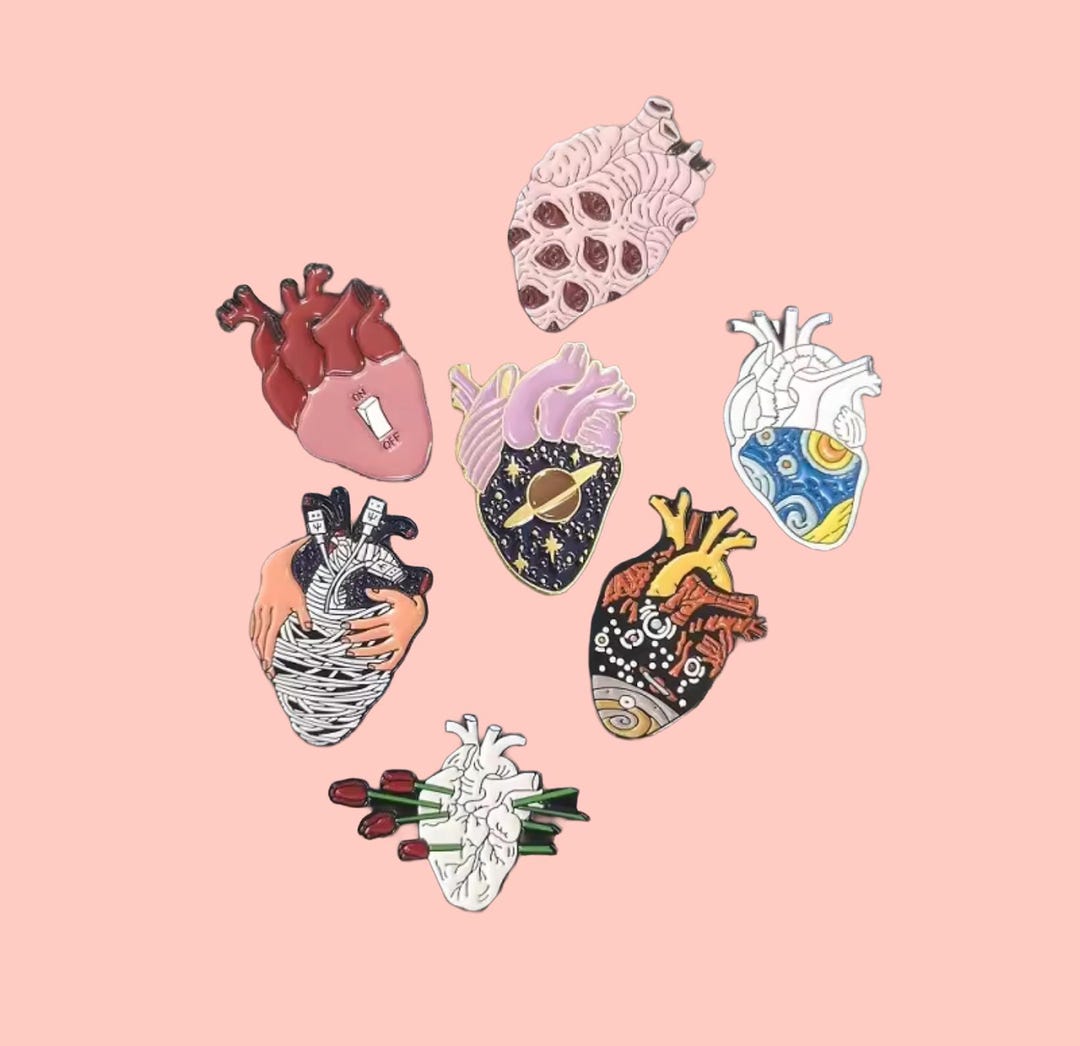 Anatomical Heart Enamel Pin • Medical Anatomy Brooch for Doctors - Etsy