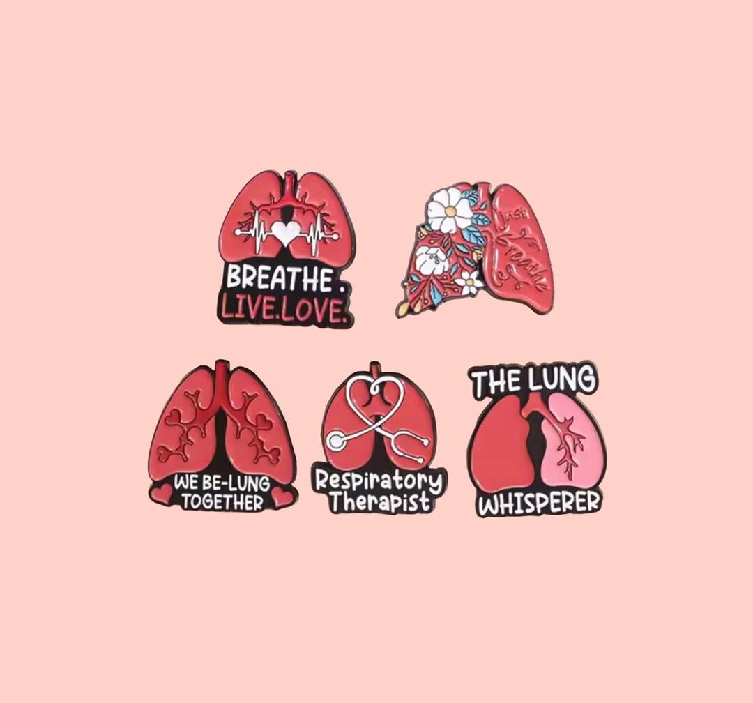 Respiratory Therapist Enamel Pin – Lung Organ Breathe Love Brooch - Etsy