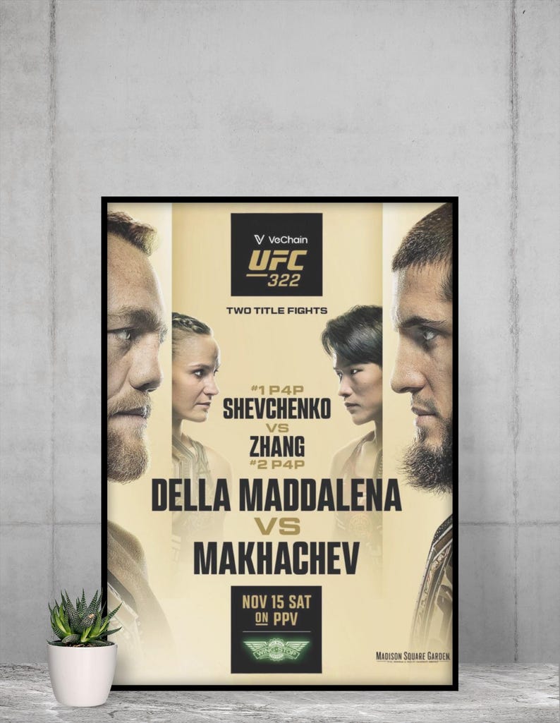 UFC 322 Fight Poster: Makhachev Vs Maddalena, Shevchenko Vs Zhang - Etsy