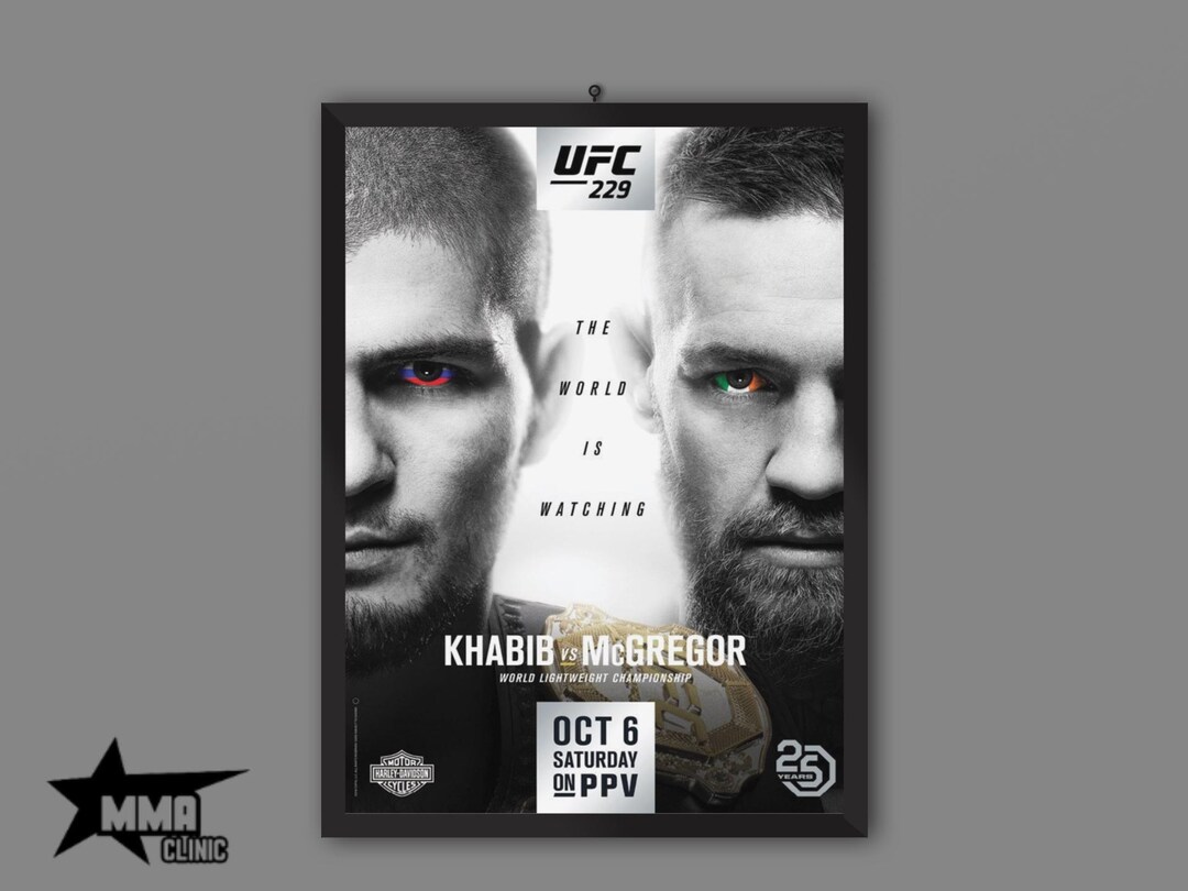 UFC 229 Poster - Khabib Vs Mcgregor MMA Art - Etsy