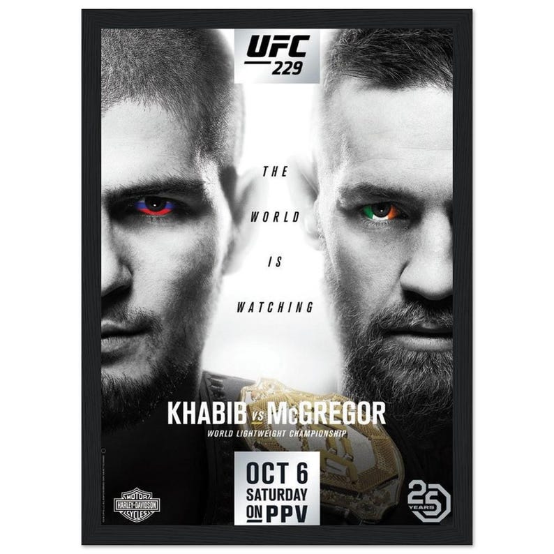 UFC 229 Poster - Khabib Vs Mcgregor Main Event - Premium MMA Wall Art ...