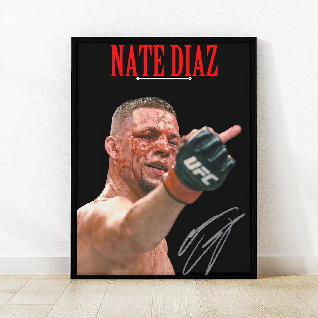 Nate Diaz UFC Poster | MMA Art Print | Fight Night Decor | Gifts for ...