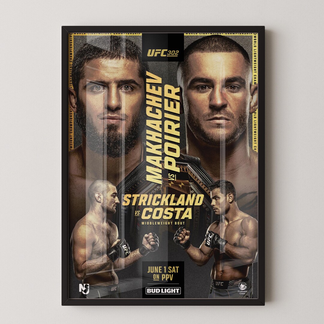 UFC 302 Fight Poster | Makhachev Vs Poirier, Lightweight Championship ...