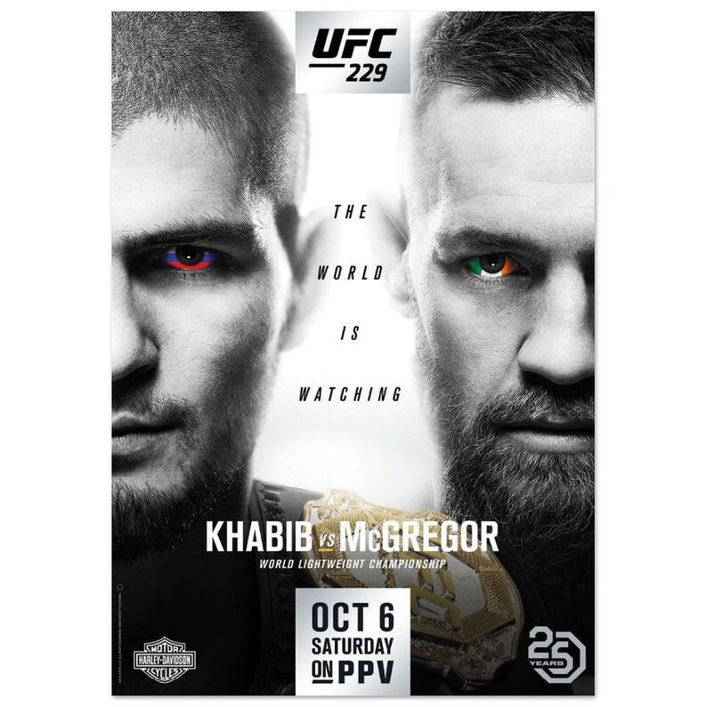 UFC 229 Poster - Khabib Vs Mcgregor Main Event - Premium MMA Wall Art ...