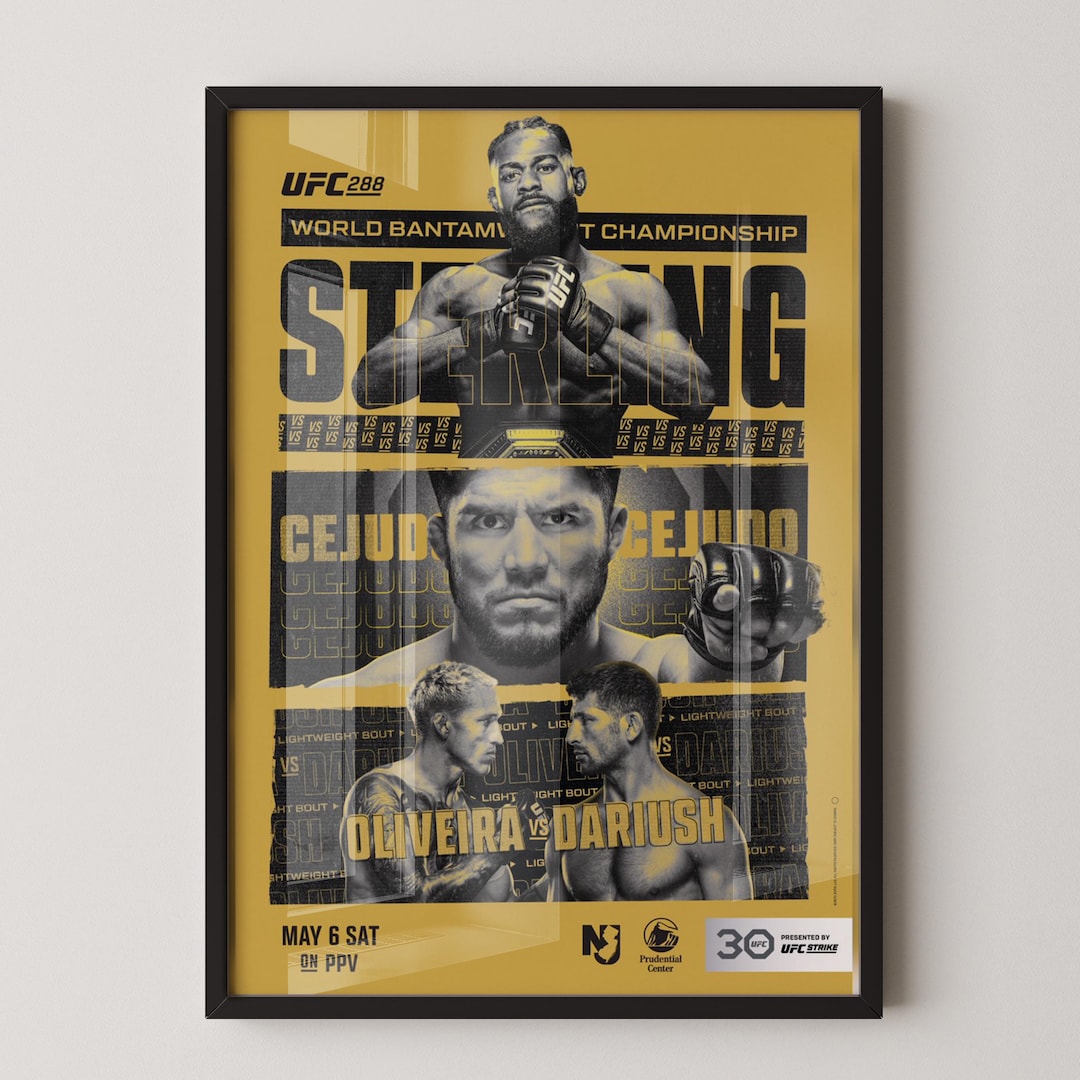 UFC 288 Poster: Sterling Vs Cejudo, Oliveira Vs Dariush - MMA Wall Art ...