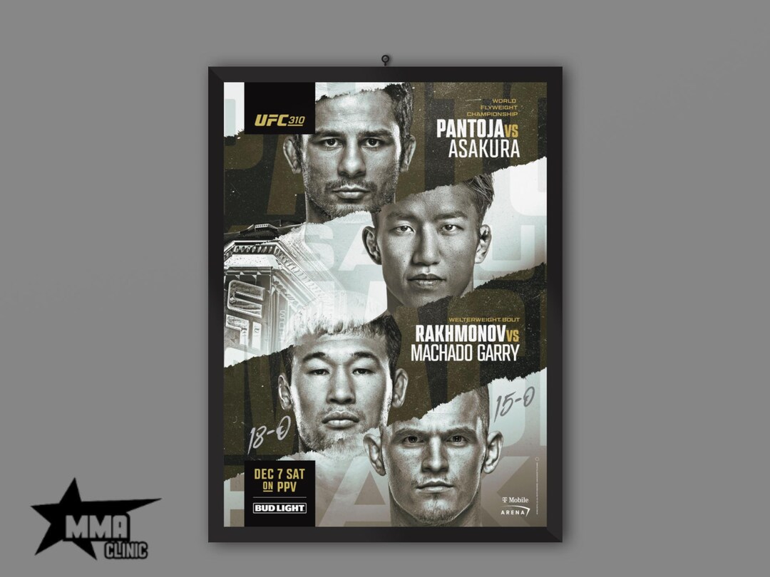 UFC 310 Poster: Pantoja Vs Asakura, Rakhmonov Vs Garry - Etsy