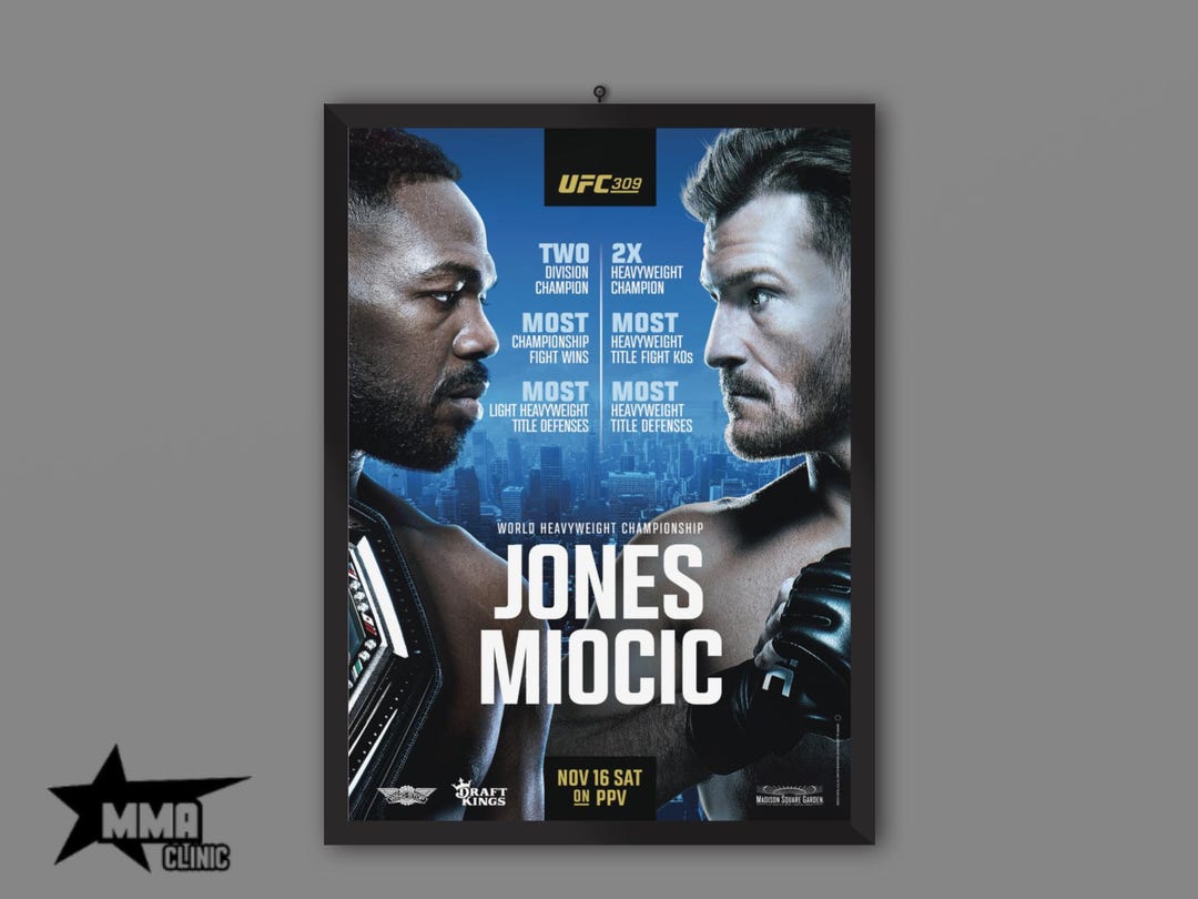 UFC 309 Poster: Jones Vs Miocic, Oliveira Vs Chandler - Etsy