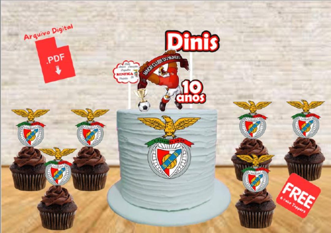 Personalized Benfica Football Club Cake Topper / Cake Topper / Free ...