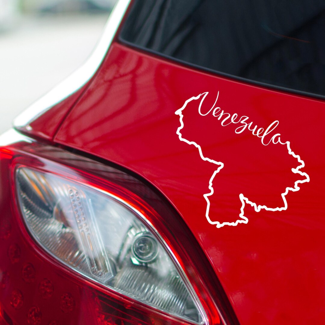 Venezuela White Map Decal, Venezuelan Car Sticker, Vezuelan Gift ...