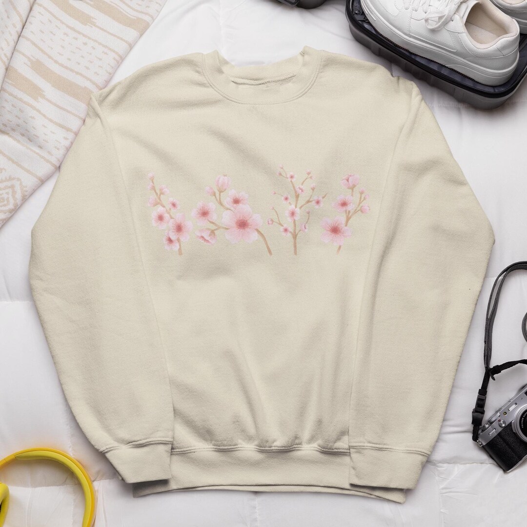 Cherry Blossom Flowers Hoodie, Sweatshirt & Tee - Spring Flowers Pink ...