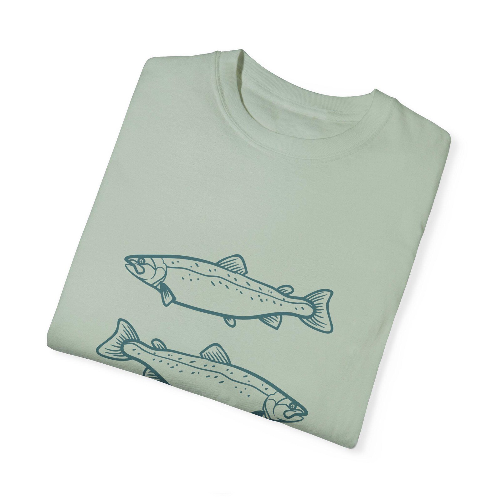 Salmon Fish Shirt, Fisherman Aesthetic Fishing Tee, Nautical Ocean ...