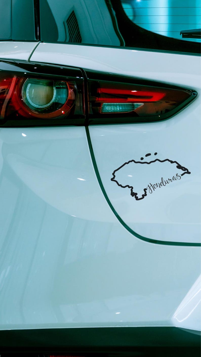 Honduras Black Map Decal - Transparent Outdoor Sticker, Die-cut ...