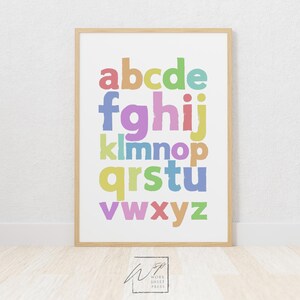 Baby Rainbow Alphabets Small Letters, Nursery Playroom Decor, Preschool ...