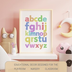Baby Rainbow Alphabets Small Letters, Nursery Playroom Decor, Preschool ...