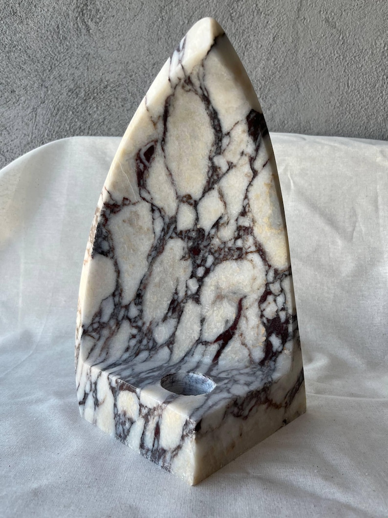 Calacatta Viola Marble Lampshade: Handcrafted Desk Lamp, Minimalist ...