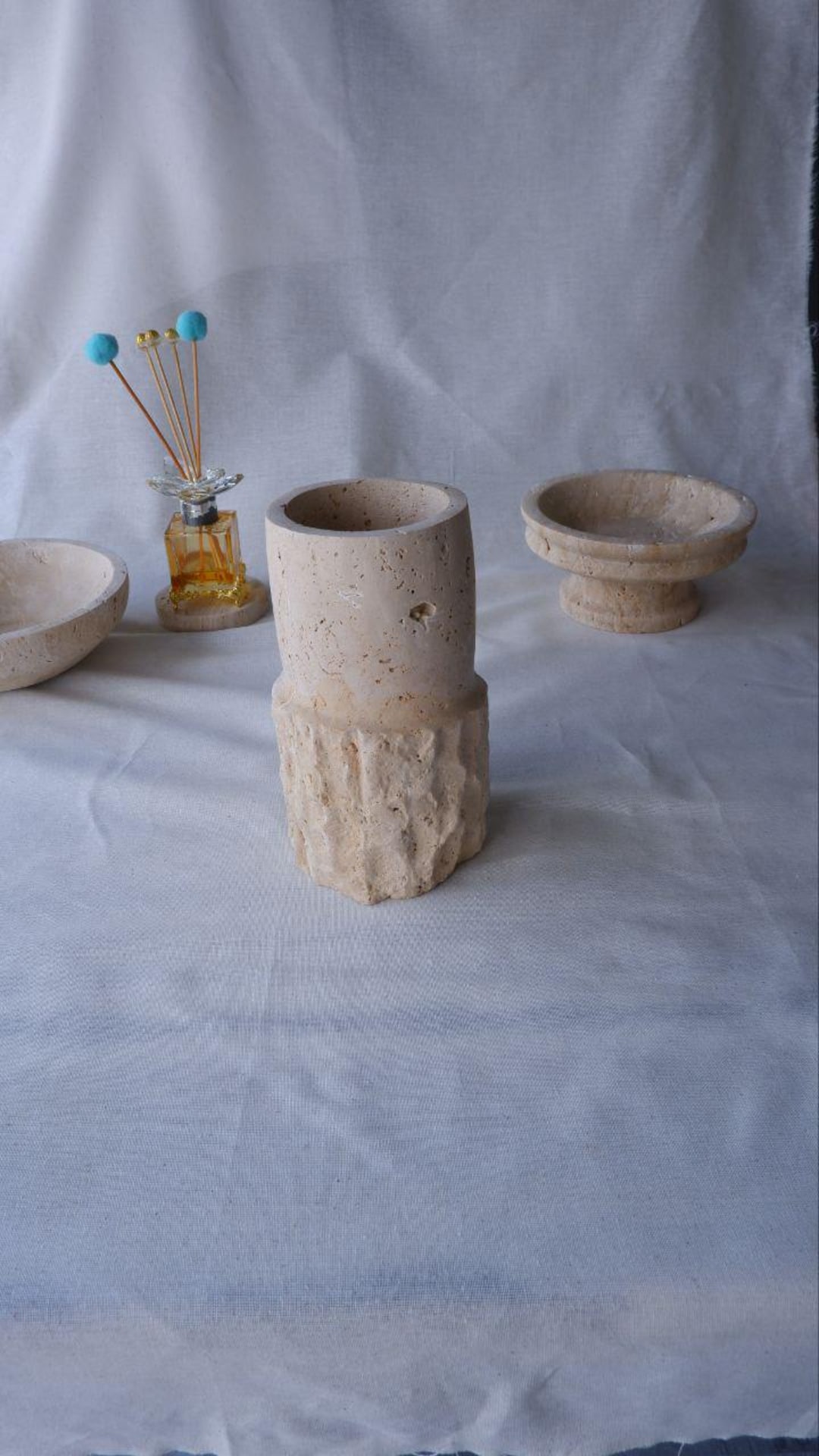 Natural Stone Vases – White Marble & Travertine | Handmade Decorative ...