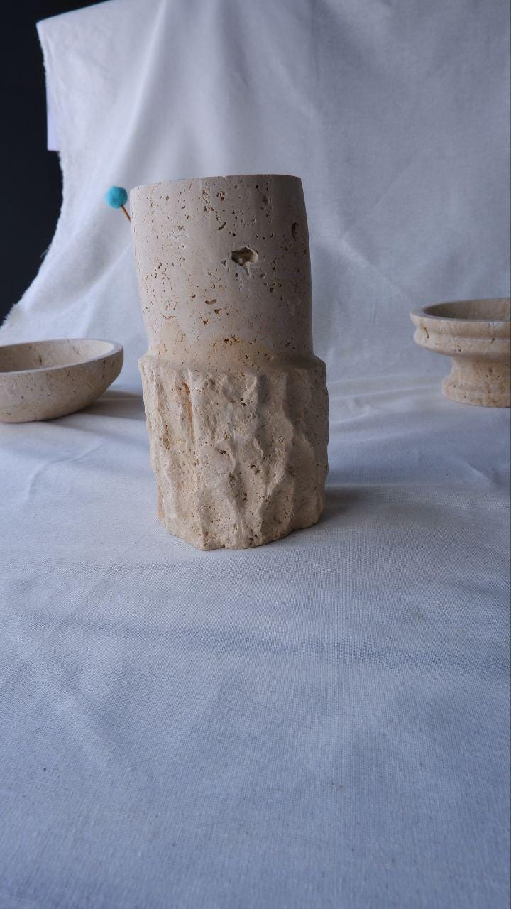 Natural Stone Vases – White Marble & Travertine | Handmade Decorative ...