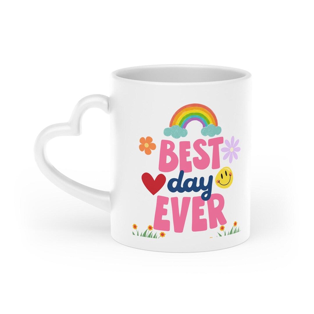 Beautiful Mug With Motivational Quote 11oz Cute Heart-shaped Mug Mug ...