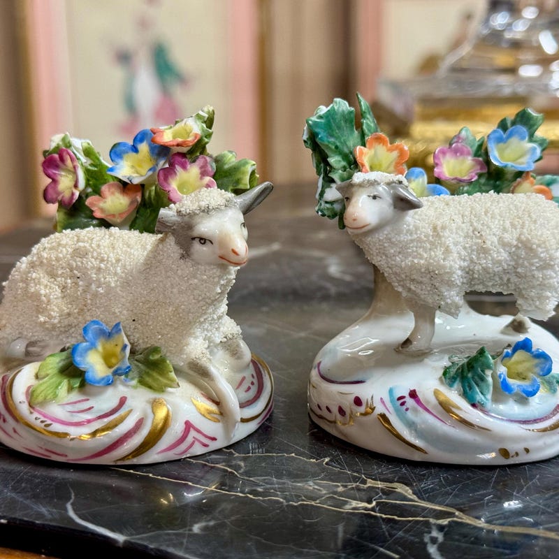 Porcelain Lamb Figurine - Etsy
