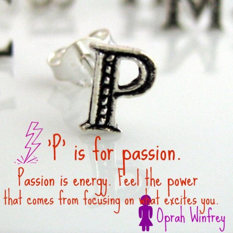 Letter Stud Earrings P Initial Earrings Initial Stud - Etsy