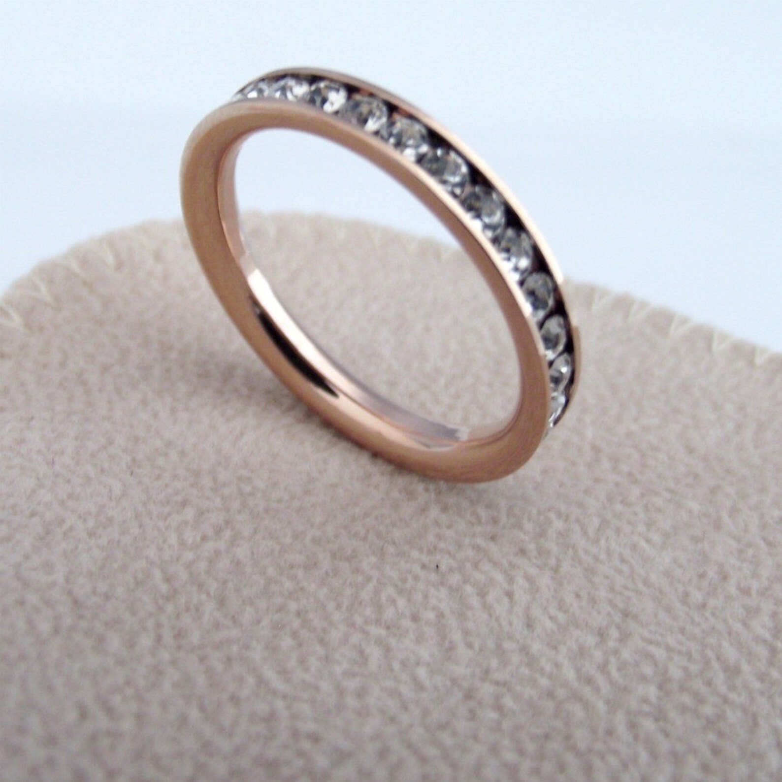 CZ Diamond Eternity Band White Diamond CZ Stack Ring | Etsy