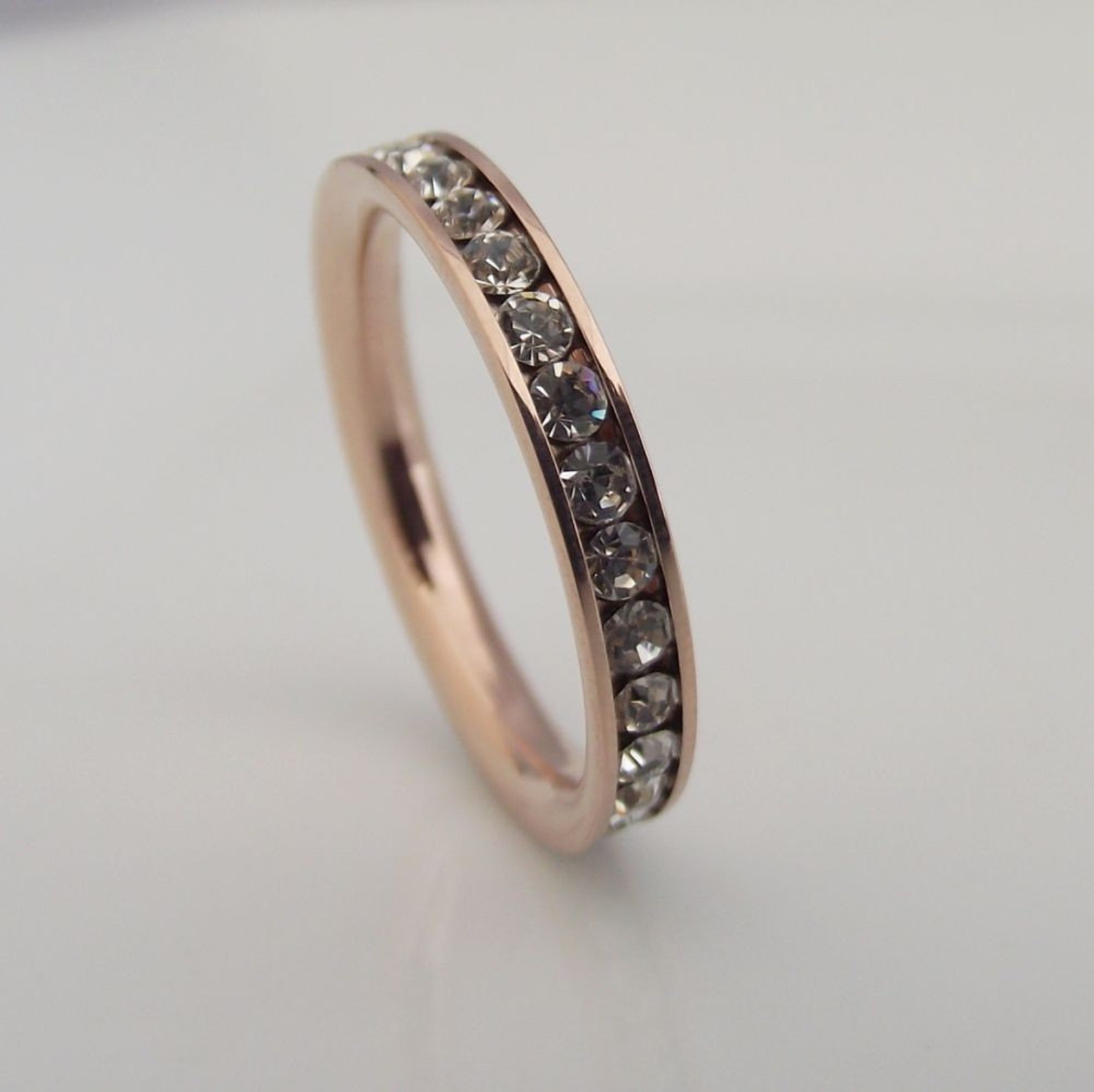 CZ Diamond Eternity Band - White Diamond CZ Stack Ring - Diamond CZ ...