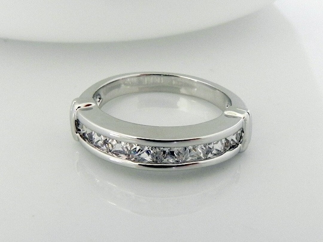 Princess Cut Diamond Band - Channel Setting Half Eternity Ring - CZ Lab ...