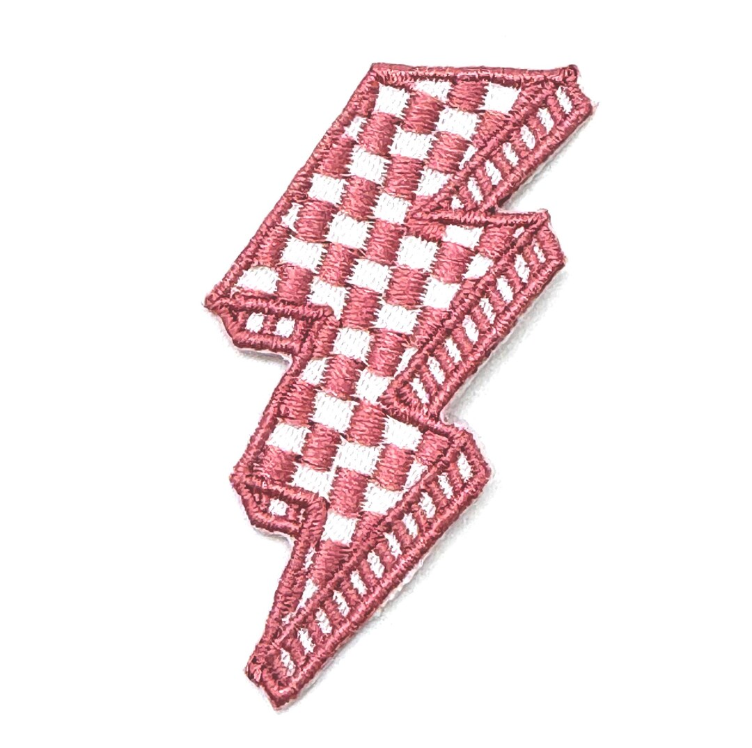 Bulk Order 5/10/15/20/25 Iron on Pink Checker Bolt Heat Transfer Patch ...