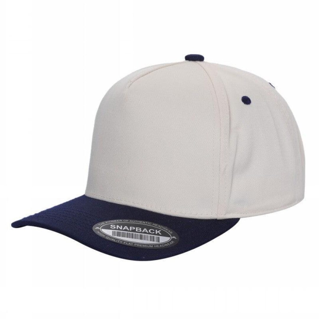 Bulk Navy Blue/tan 2-tone Canvas Hat - 5 Panel Canvas, Snap Closure - Etsy