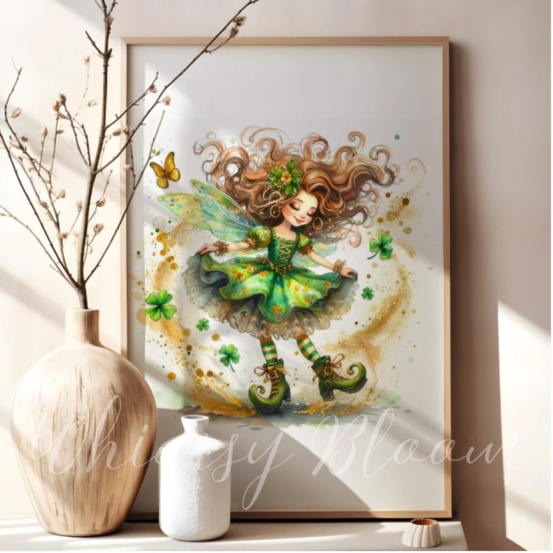 Whimsical Irish Dance Fairy Clipart, St Patrick's Day Graphics (digital ...