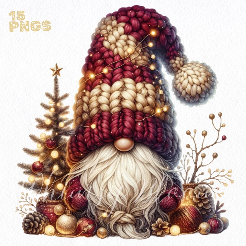 Cozy Christmas Gnome PNG Clipart,winter Nordic Illustration, Cute ...