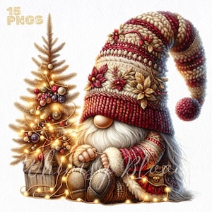 Cozy Christmas Gnome PNG Clipart,winter Nordic Illustration, Cute ...