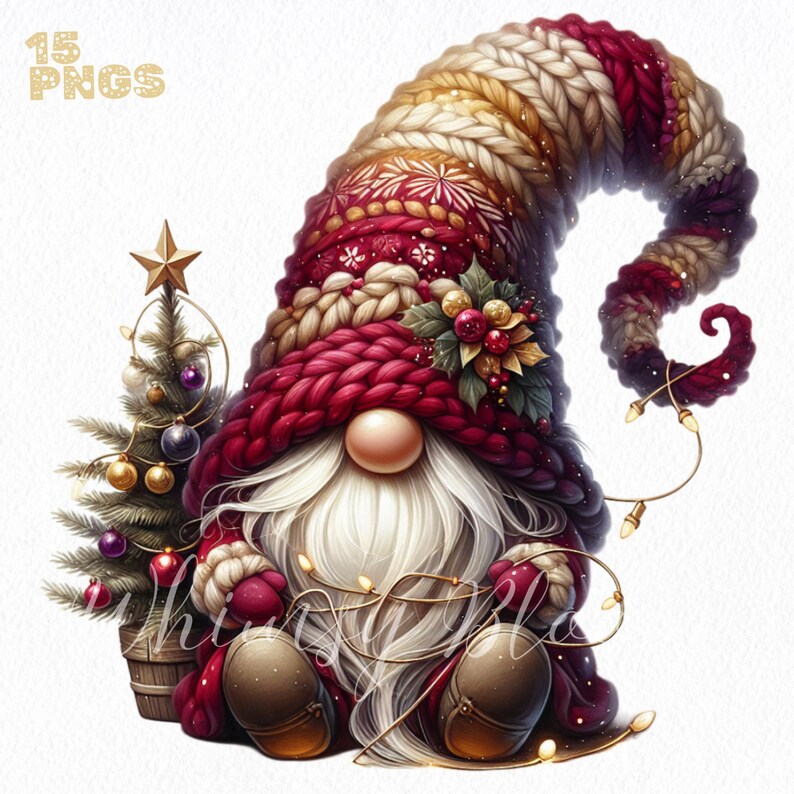 Cozy Christmas Gnome PNG Clipart,winter Nordic Illustration, Cute ...